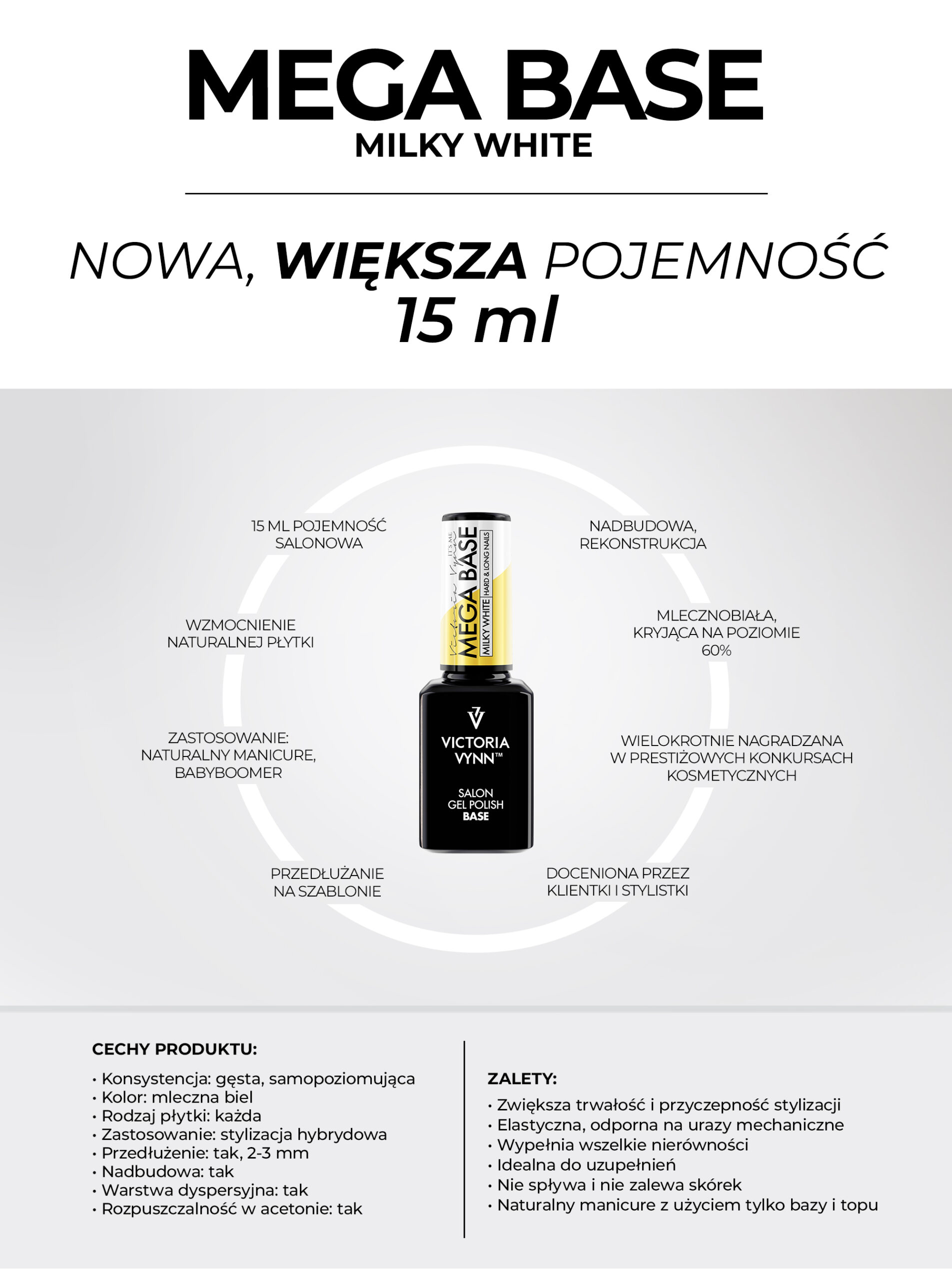 NOWOŚĆ! MEGA BASE Milky White 15 ml – VynnGroup